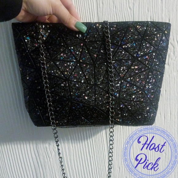 BSH Boutique | Bags | 3xhp Cosmic Black Glitter Crossbody Purse Bag ...